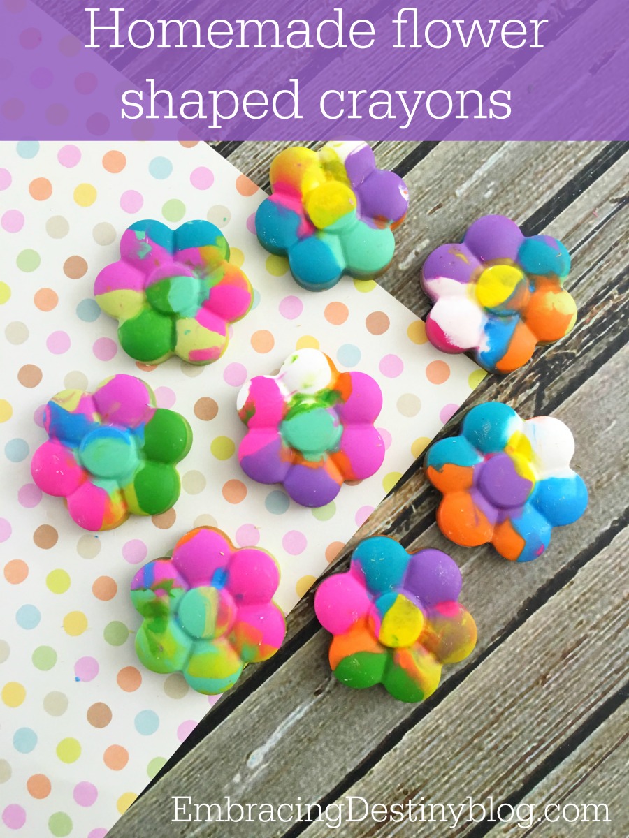 Make Your Own Flower Crayons {Recycle DIY} - Heart and Soul Homeschooling