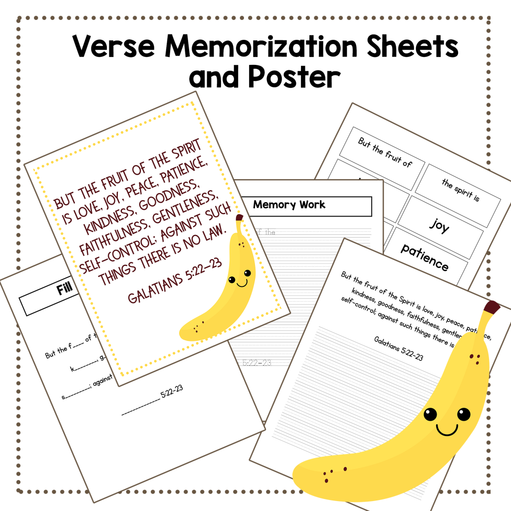 Fruit of the Spirit Bible Activity Pack - Heart and Soul Homeschooling