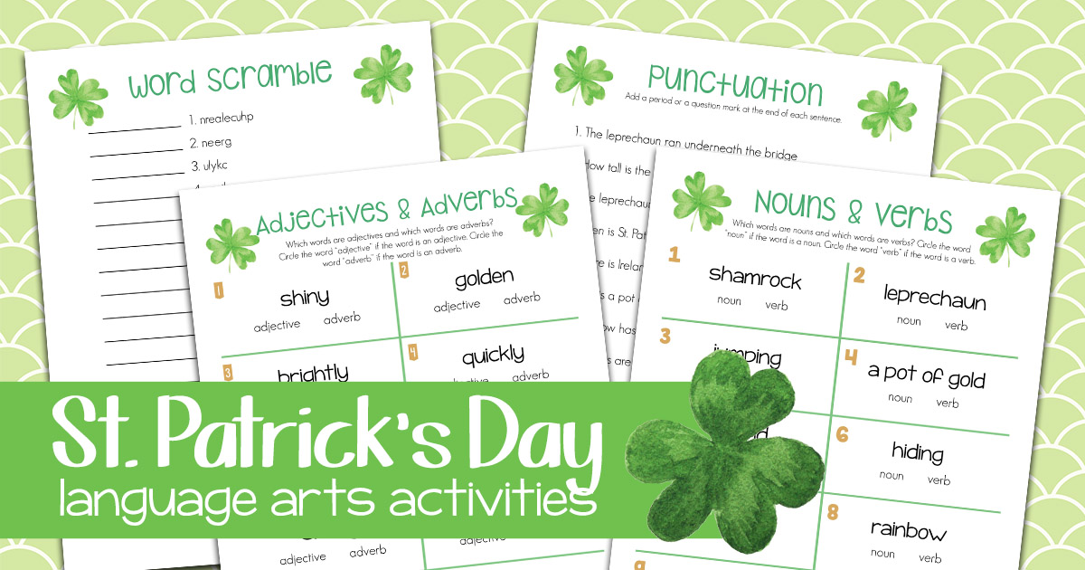 St. Patrick's Day Language Arts Activities - Heart and Soul Homeschooling