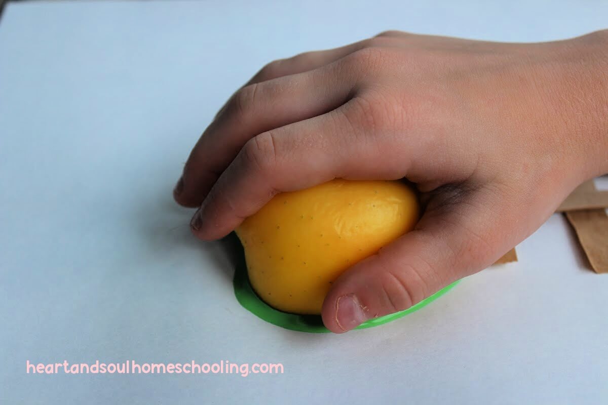 Apple Stamp Painting for Kids - Heart and Soul Homeschooling