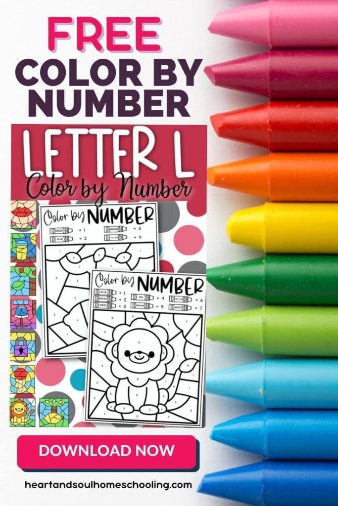 Letter L Words Color by Number Pages - Heart and Soul Homeschooling