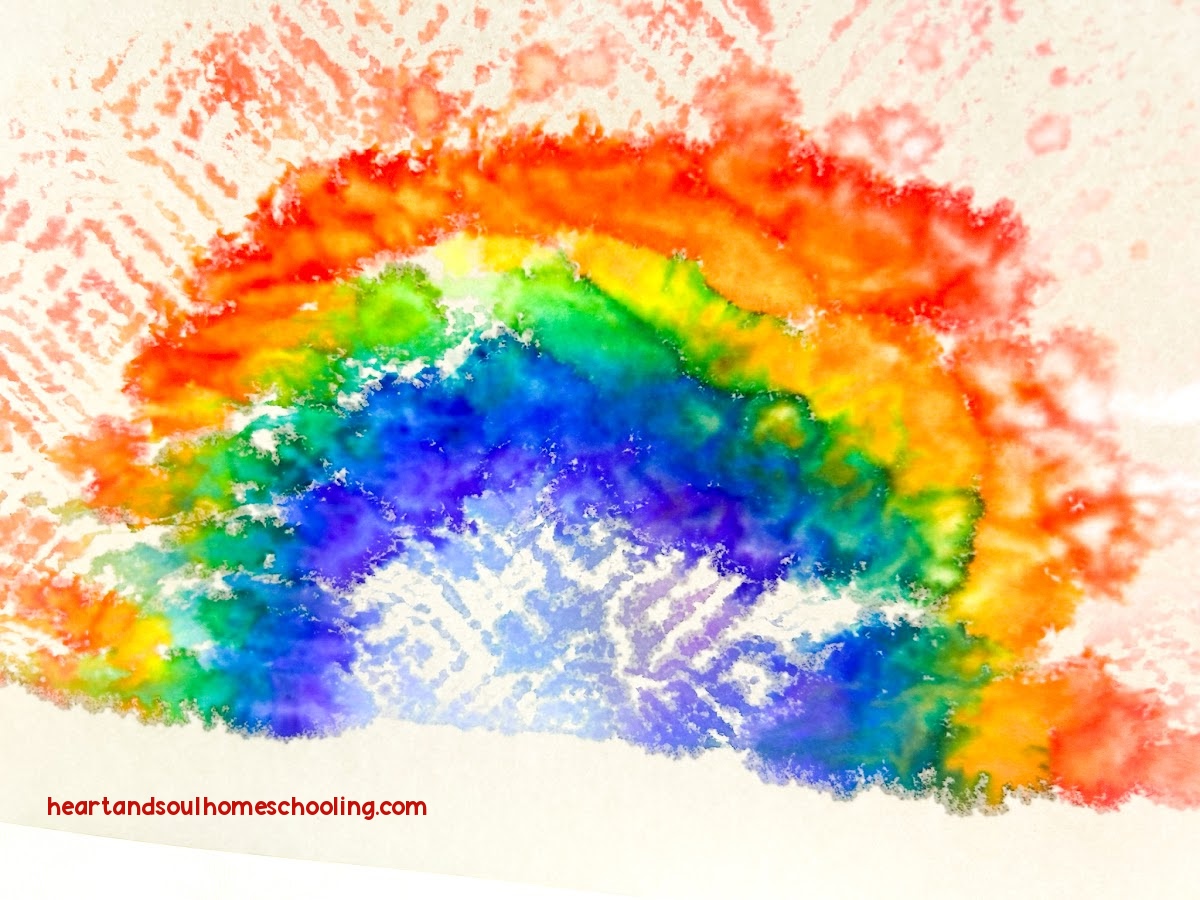 Rainbow Art Paper Towel Activity - Heart and Soul Homeschooling