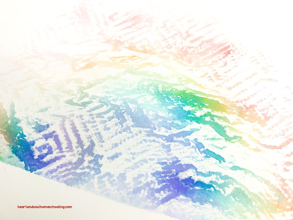 Rainbow Art Paper Towel Activity - Heart and Soul Homeschooling