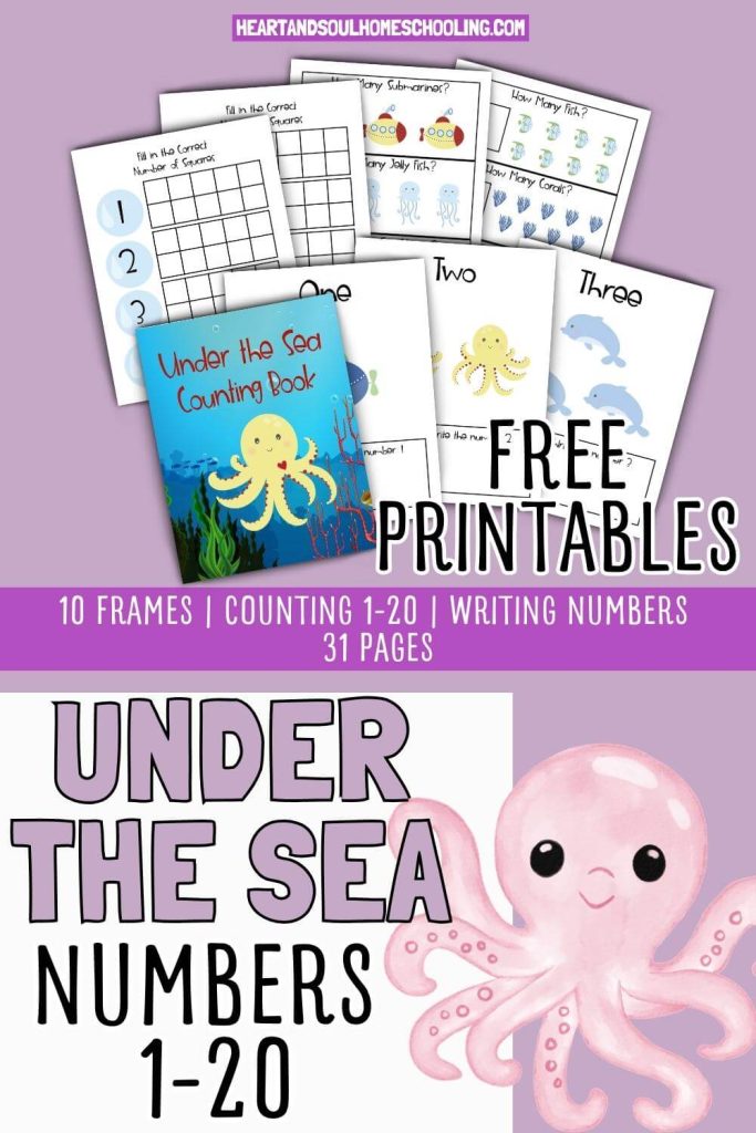 Under the Sea Printable Counting Book - Heart and Soul Homeschooling