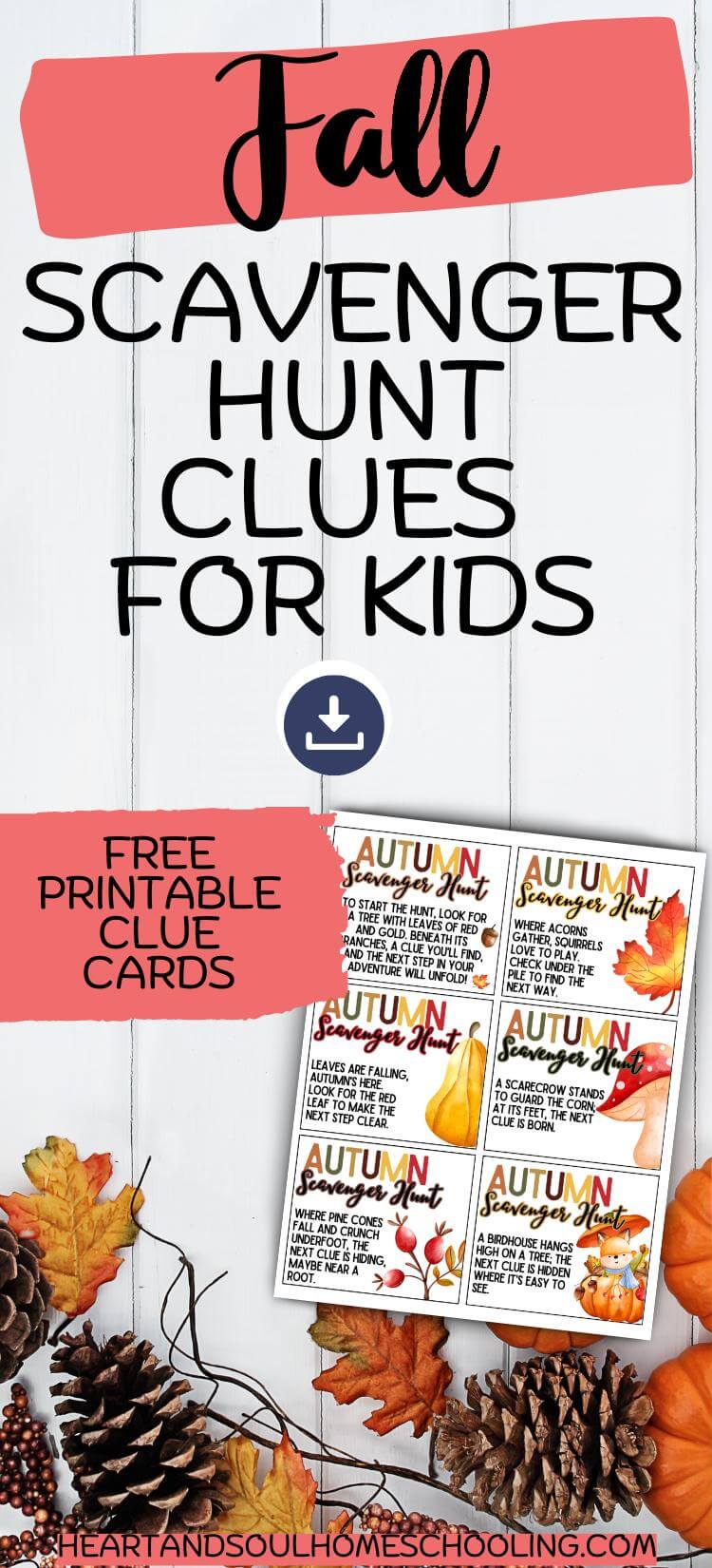 Fall Scavenger Hunt Free Printable - Heart and Soul Homeschooling